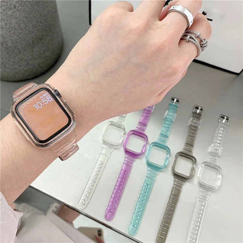 Slim-Case-Strap-For-Apple-Watch-Band-Glittery-41mm-49mm-40-44mm-42 ...