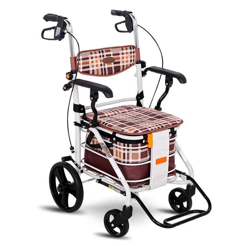 4-Wheel-Rollator-Walker-With-Seat-Steel-Rolling-Walker-shopping-cart ...