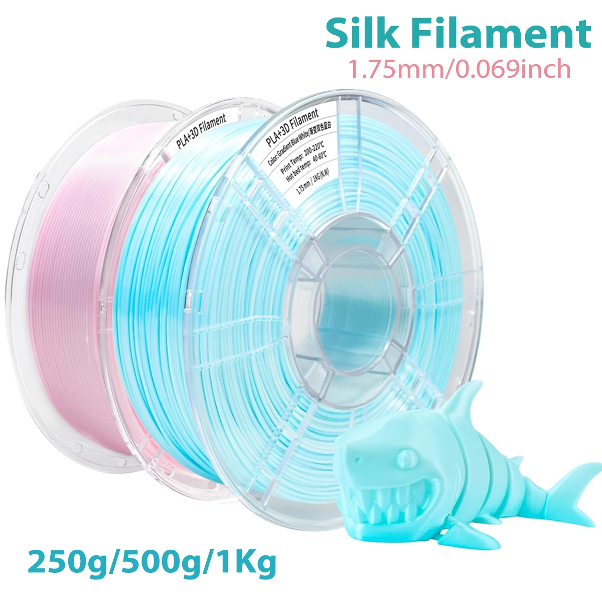 1Kg 3D Printing Filament PLA silk Blue White gradual change 1.75mm for ...