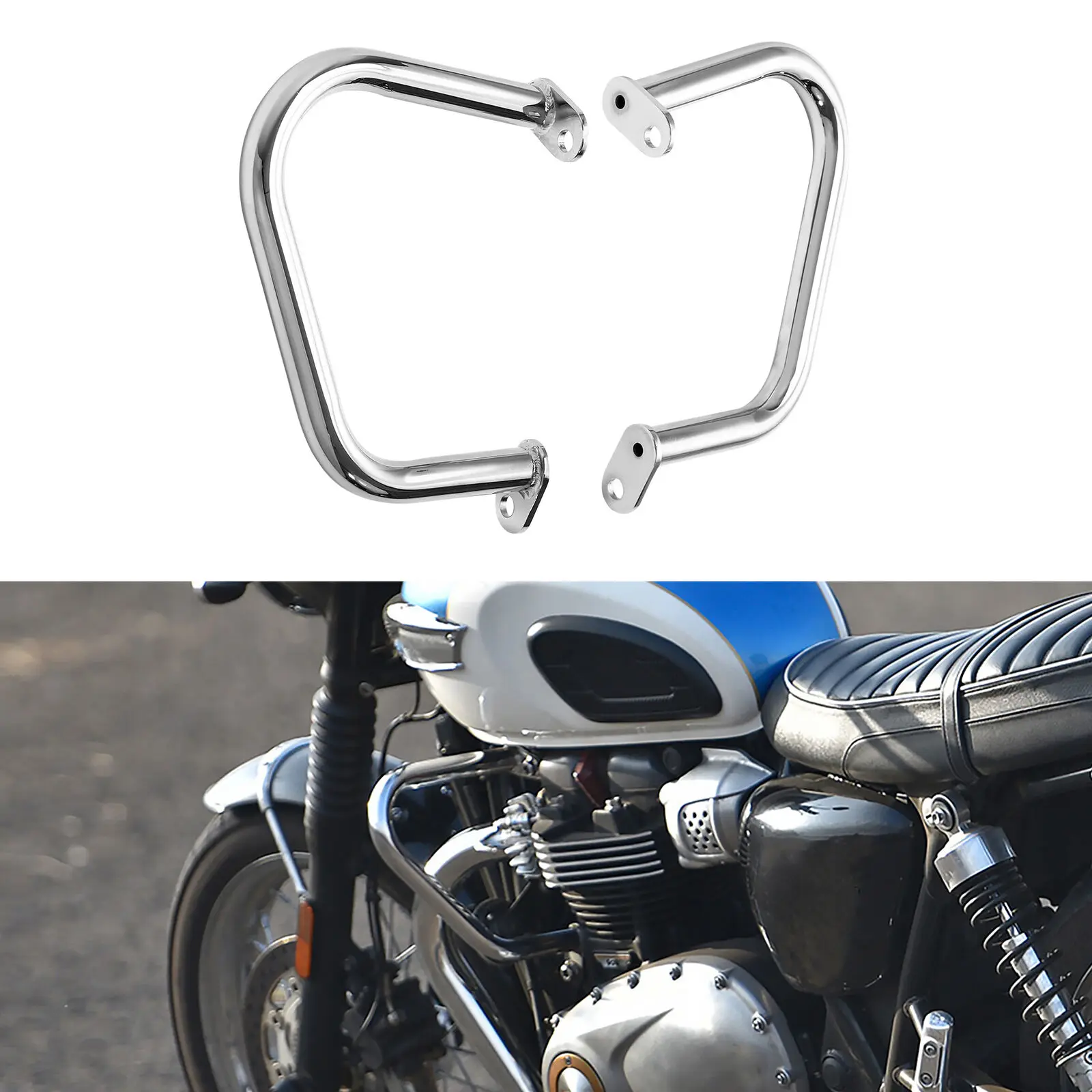 Motorcycle Engine Guard Crash Bar Fit For Triumph Bonneville Bobber ...