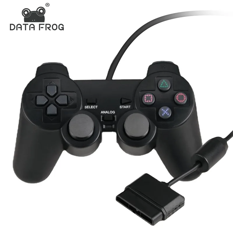 DATA FROG mando de vibración doble para PS2, accesorios para consola Sony PlayStation 2|Mandos ...