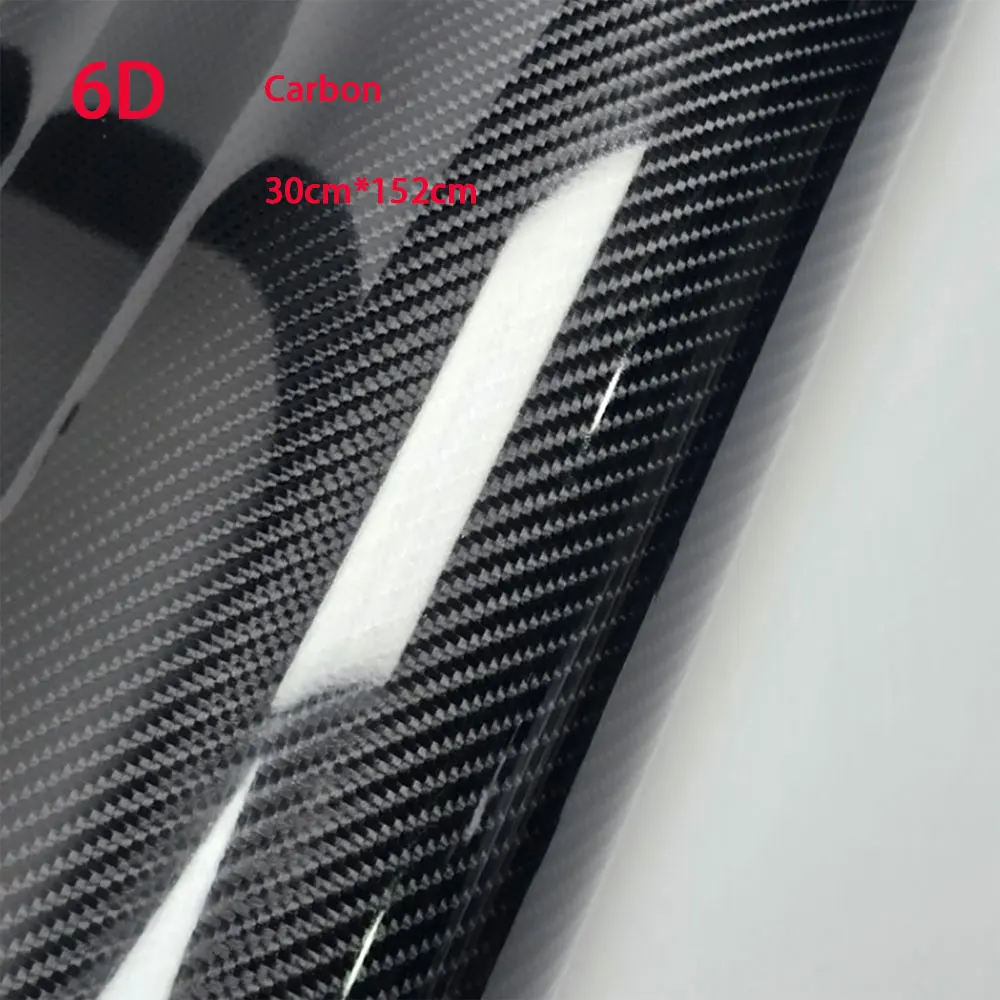 20/50cm x 152cm Quality Car Sticker PET 6D Carbon Fiber Wrap Film With ...