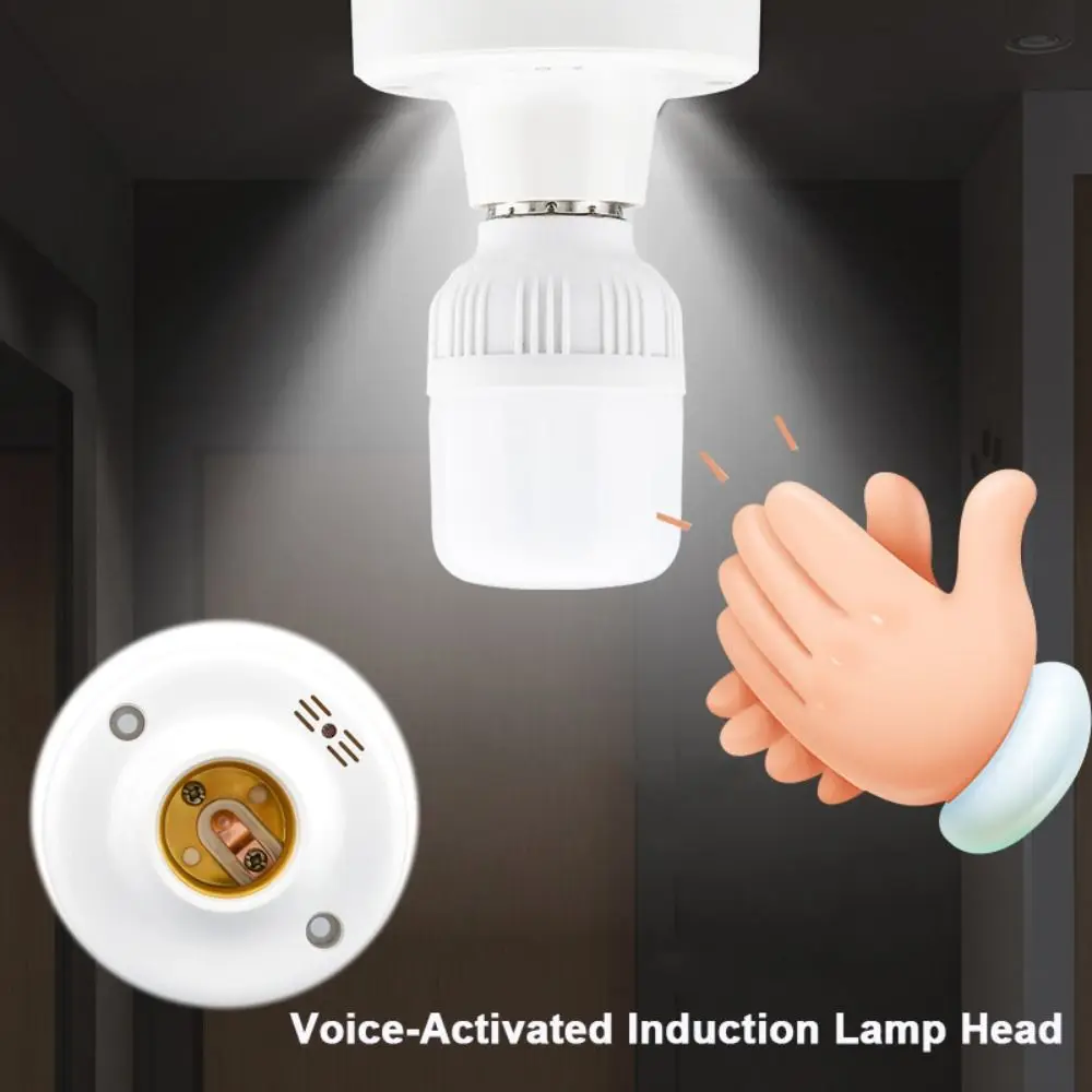 Wall-Mount-Sound-Voice-Control-Induction-Light-Bulb-Ceiling-Lamp-Base ...