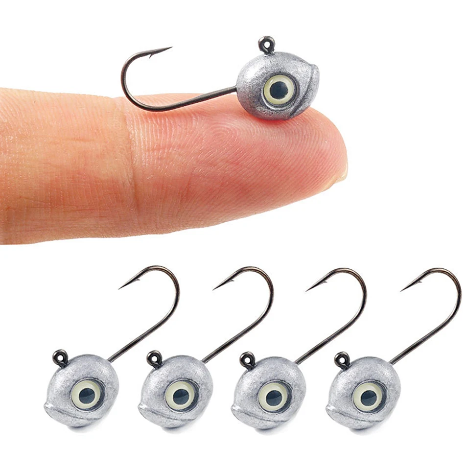 5pcs Mini Jig Head Hook 1.5g 3.5g Fish Head Hook Barbed Fishhook Trout ...