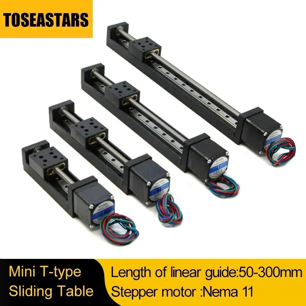 T-type Slide Stage Mini Linear Rail Stage 50-300mm Stroke Slide Table ...