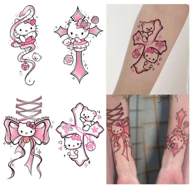 Hello Kitty Bow Tattoos On Hip