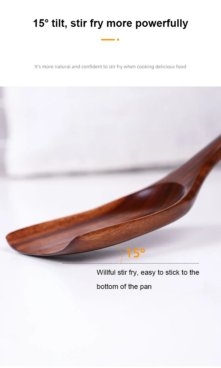 Wooden Cooking Pots Set Rice Soup Serving Spoon Solid Wood Kitchen ...
