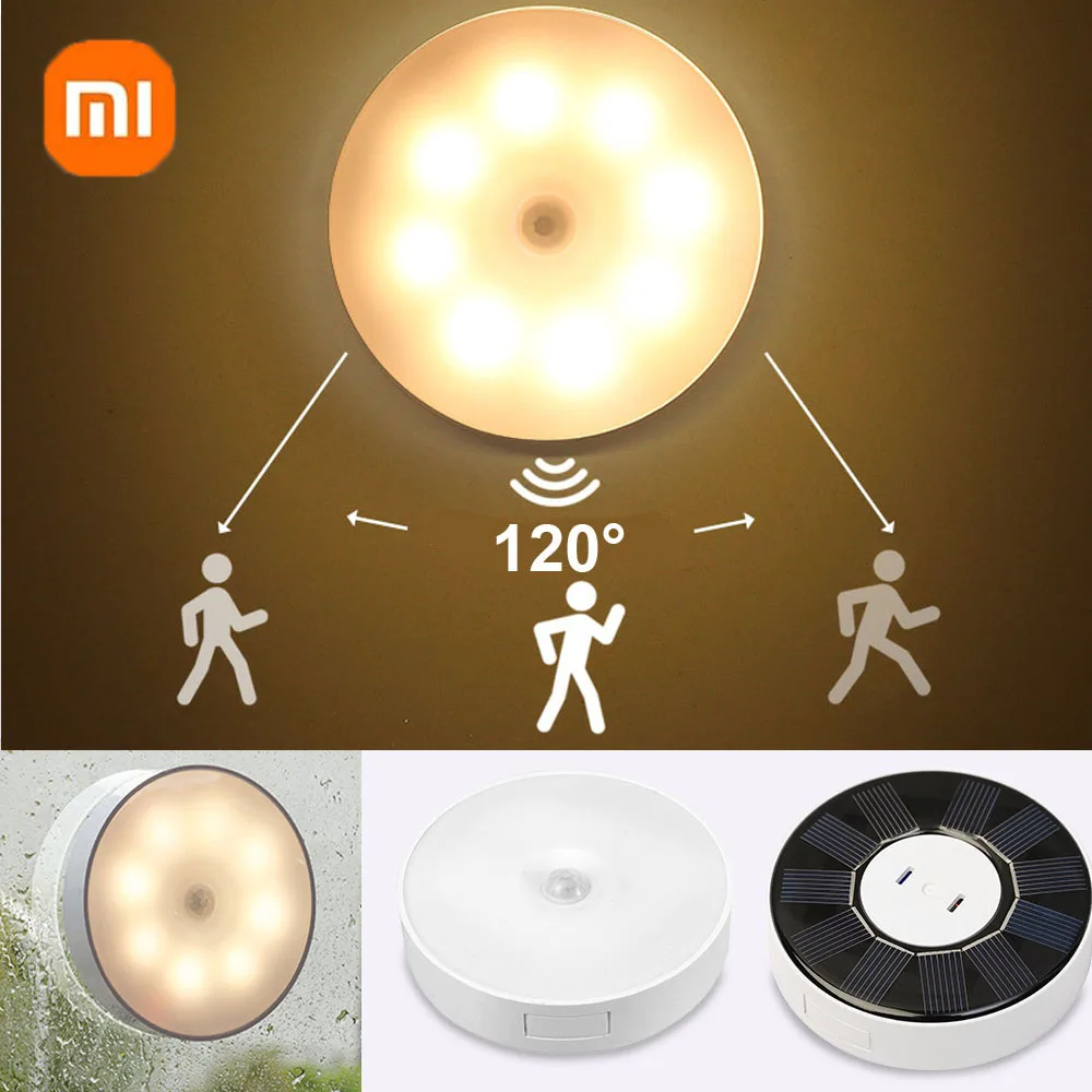 XIAOMI-Night-Light-With-Motion-Sensor-Rechargeable-USB-Solar-Wall-Lamp ...