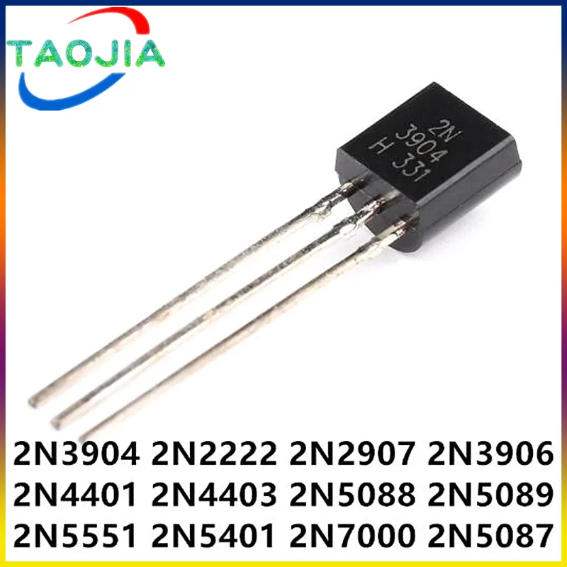 100Pcs 2N3904 TO 92 2N2222 2N2907 2N3906 2N4401 2N4403 2N5088 2N5089 ...