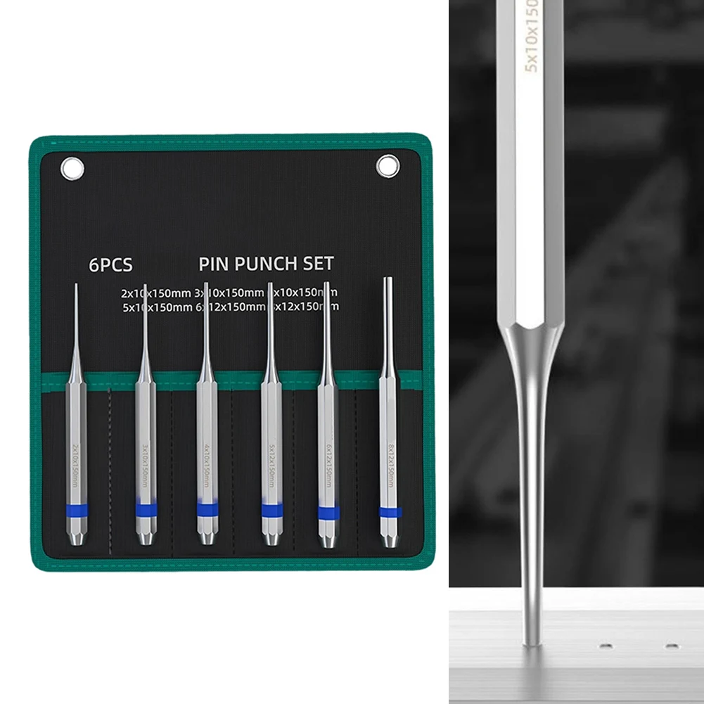 1pc/6pc Roll Pin Punch Tool 150mm Alloy Steel Punch 2mm-8mm Heavy Duty ...