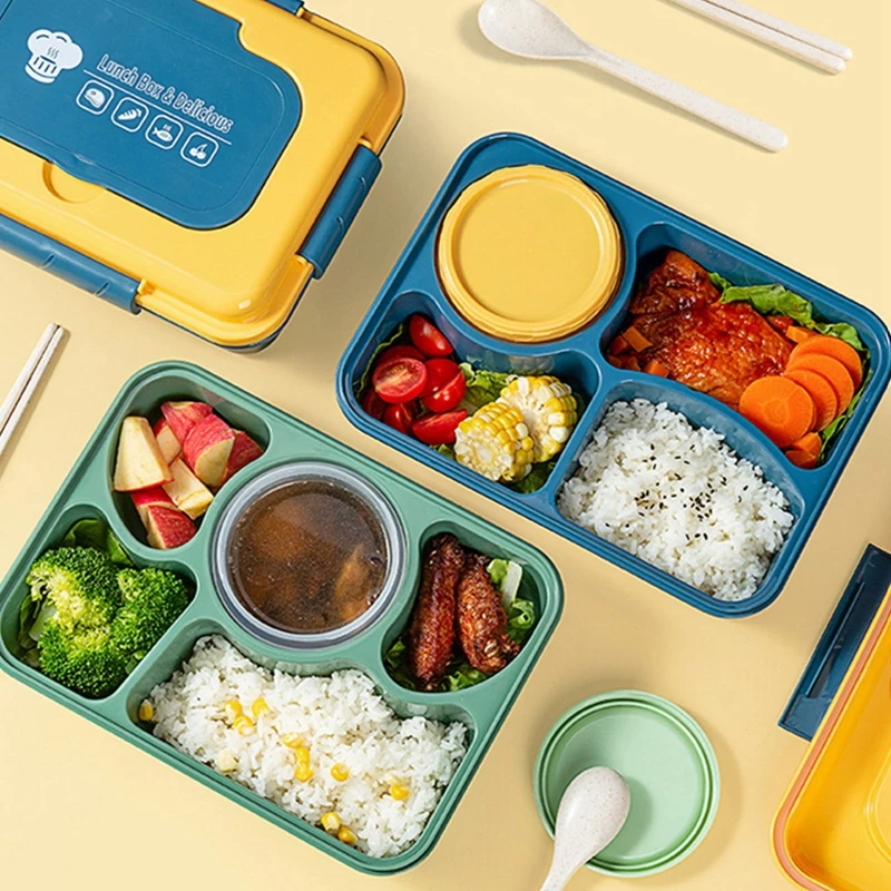 Compartment-Lunch-Box-Plastic-Portable-Lunchbox-Students-Office-Bento ...