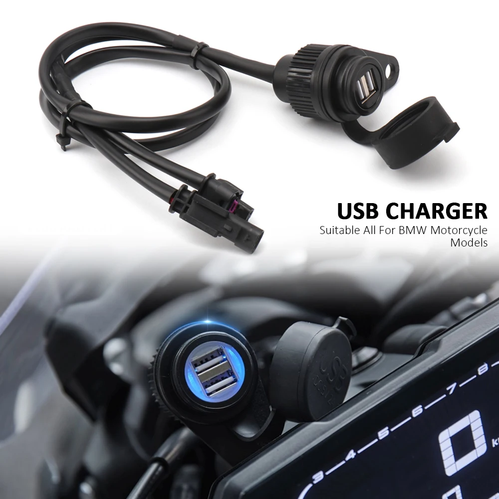 Motorcycle Accessories USB Charger Waterproof Dual Port Socket ...