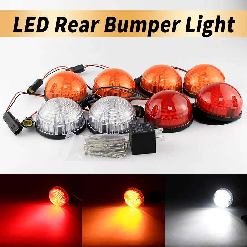 8PCS Front Rear Turn Signal Indicator Light Brake Tail Light For Land ...