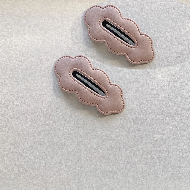2pc Wholesale Retro Cute PU Korean Hair Side Clips BB Hairpin for Women ...