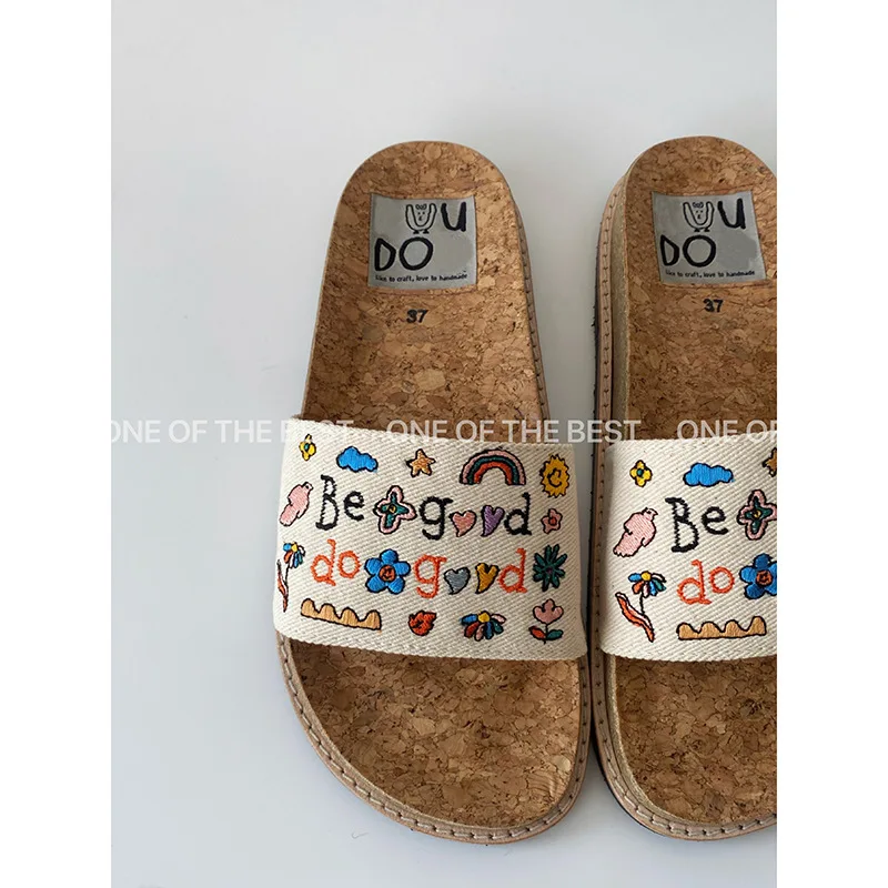 Fashion Cork Slippers Women | Slipper Women Summer Cork | Platform Cork ...