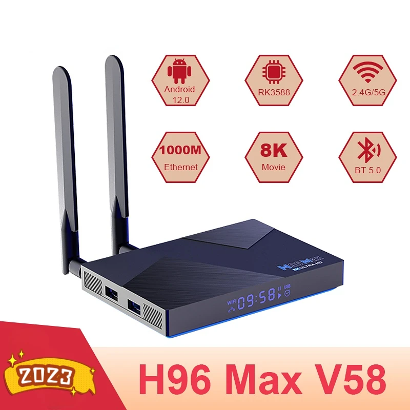 H96 Max V58 Android 12 Tv Box Rockchip RK3588 Octa Core 8Gb DDR4 64Gb ...