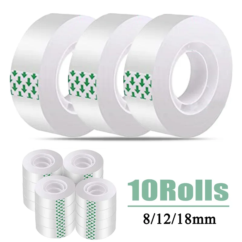 1-10 Rolls Transparent Tape Refills 18/12/8mm Clear Tape Refills for ...