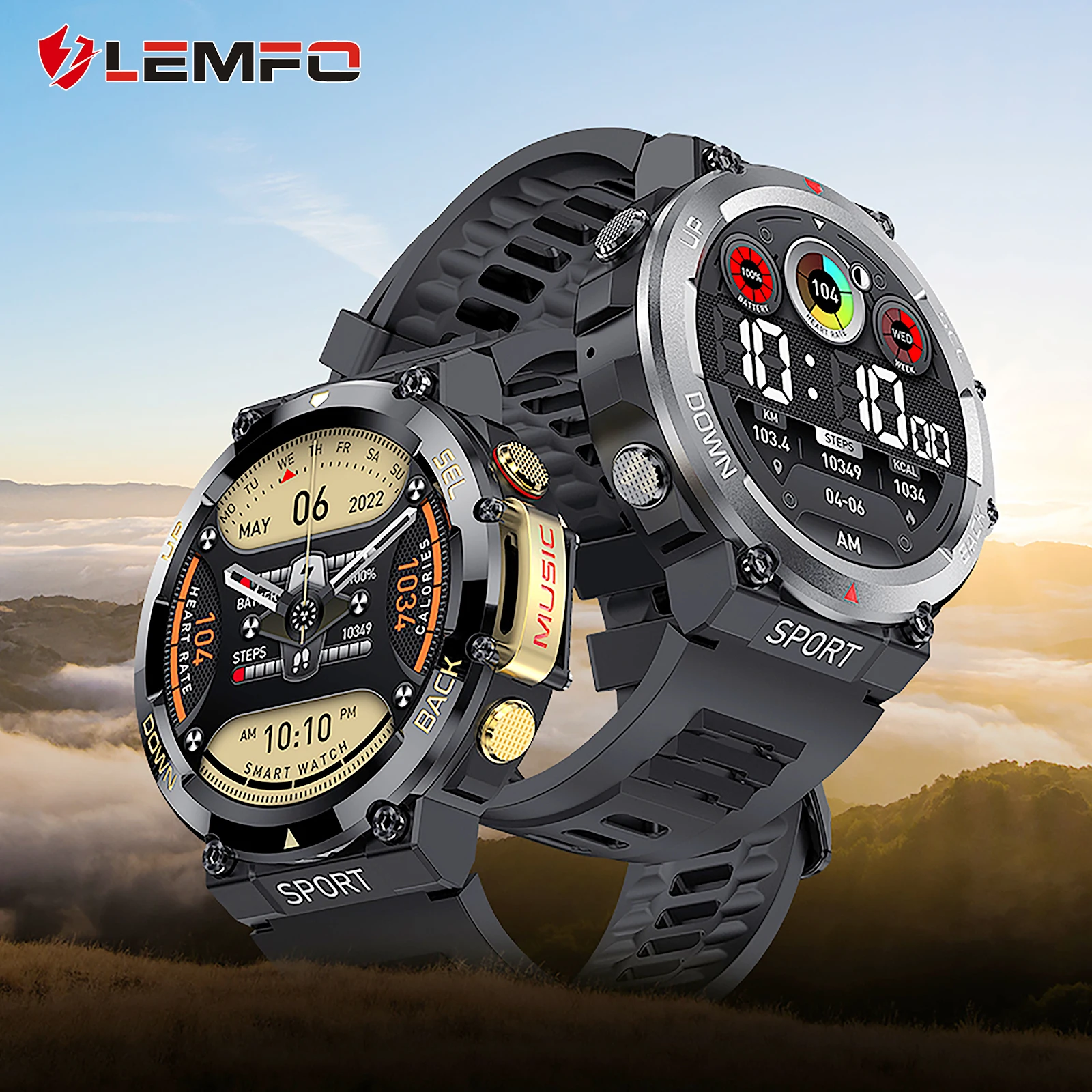 LEMFO reloj inteligente LF33 para hombre, accesorio de pulsera resistente al agua IP68 con ...