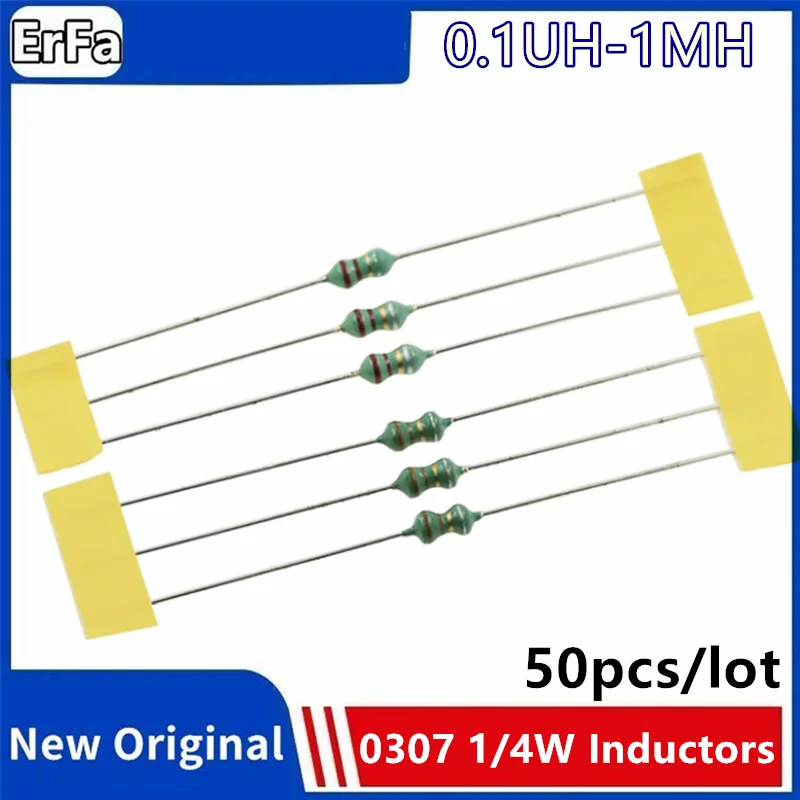 50pcs 0307 1/4W 0.25W 0.1 0.47 0.82 1 1.5 2.2 3.3 4.7 68UH 680K 680UH ...