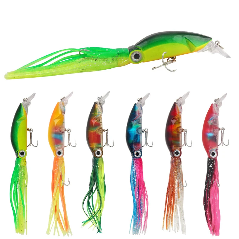 Hard-Fishing-Lure-Fish-Bait-Squid-High-Carbon-Steel-Hook-Octopus-Crank ...