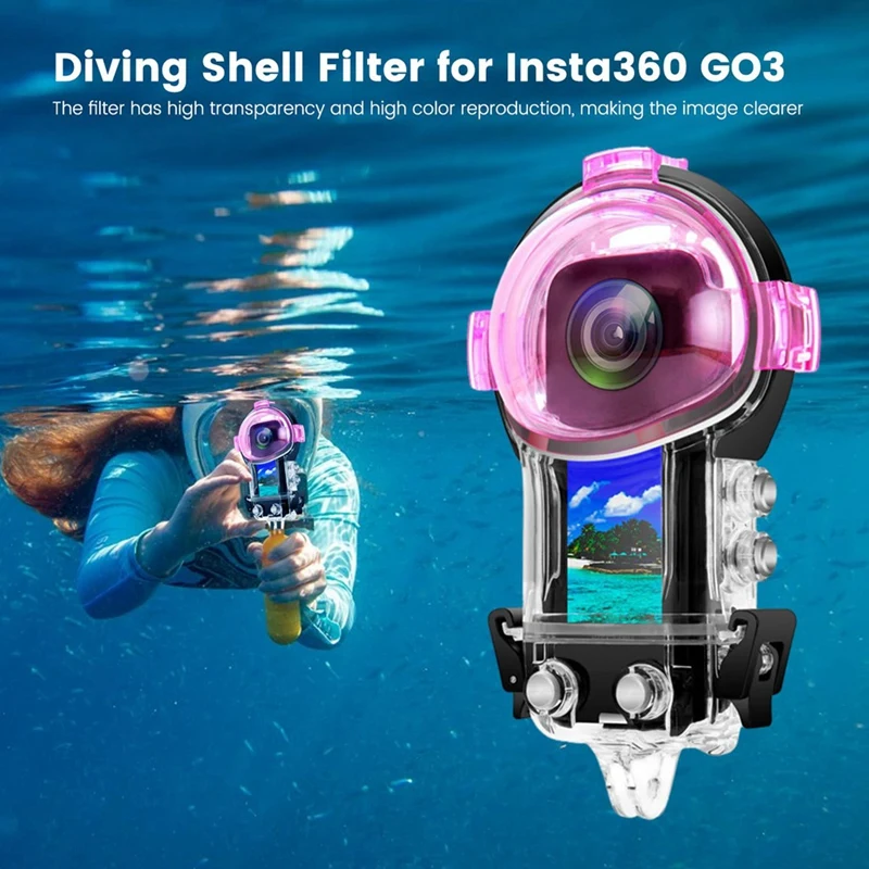 Dive-Filter-For-Insta360-X3-Waterproof-Case-Red-Pink-Purple-Filters ...
