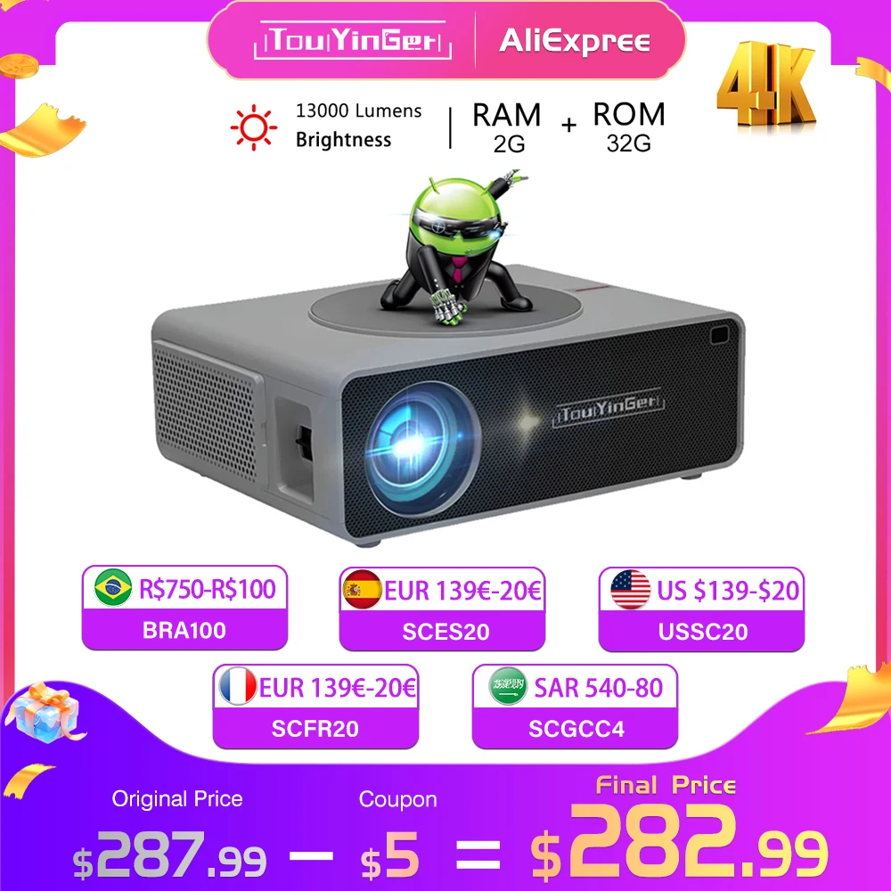 Touyinger-Q10w-Pro-Android-Projector-4K-Mini-Projectors-full-HD-Cinema ...
