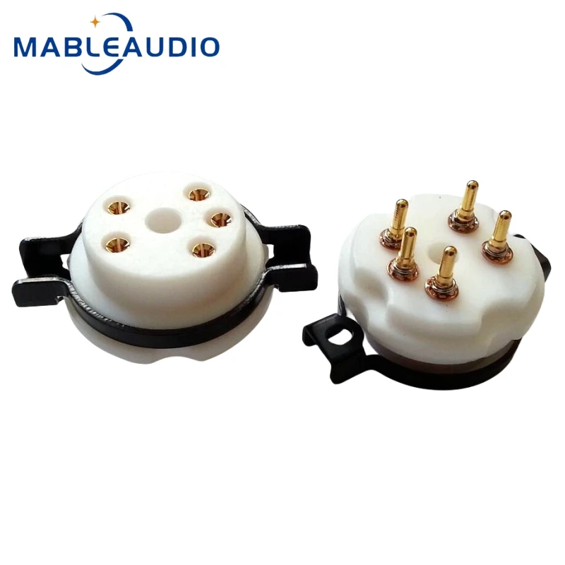 1PCS-EZ-1205C-5-pin-Electronic-Tube-Holder-Original-Gold-Plated ...