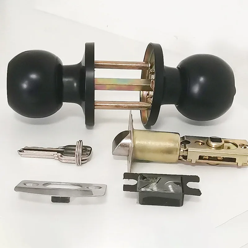 Hardware-Three-Bar-Spherical-Lock-Black-Anti-theft-Copper-Lock-Core ...