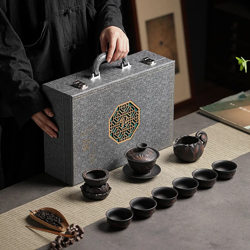 Purple-Pottery-Tea-Set-Kung-Fu-Tea-Set-Yunnan-Raw-Mine-Purple-Pottery ...