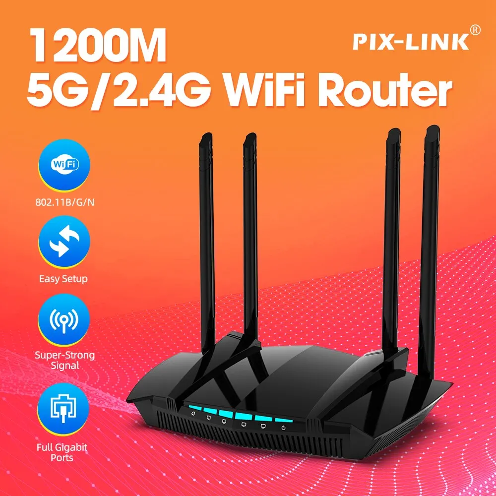 PIXLINK-AC22-1200Mbps-Wireless-Gigabit-Router-Signal-Amplifier-Wireless ...