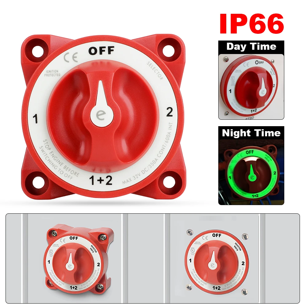 Afd 4 Position 2 Battery Disconnect Rotary Switch 32v 350a Luminous ...