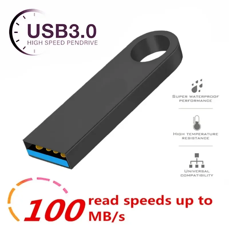 USB3-0-Flash-Drives-128gb-High-Speed-Metal-Waterproof-Black-Pen-Drive ...