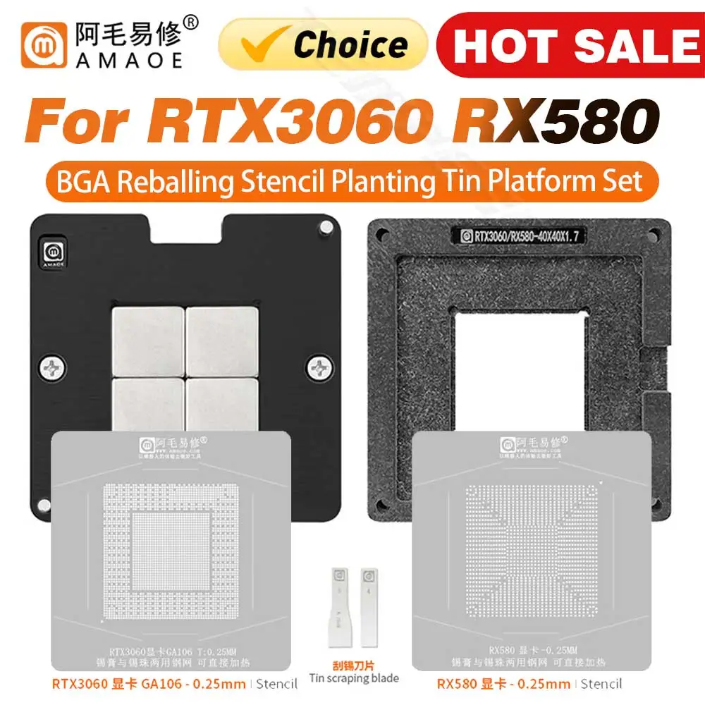 Amaoe-Magnetic-BGA-Reballing-Stencil-Jig-Platform-RTX3060-GA106-RX580 ...
