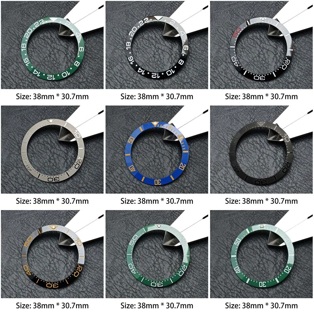 Tilted 38mm * 30.7mm Ceramic Bezel Gmt And Diving Watch Insert Suitable ...