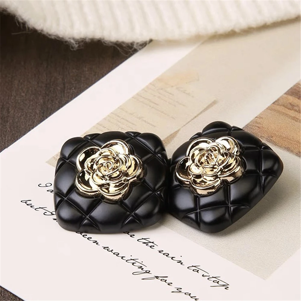 10pcs-18-23mm-Black-Heart-Clothing-Buttons-Fashion-Diamond-Lattice ...