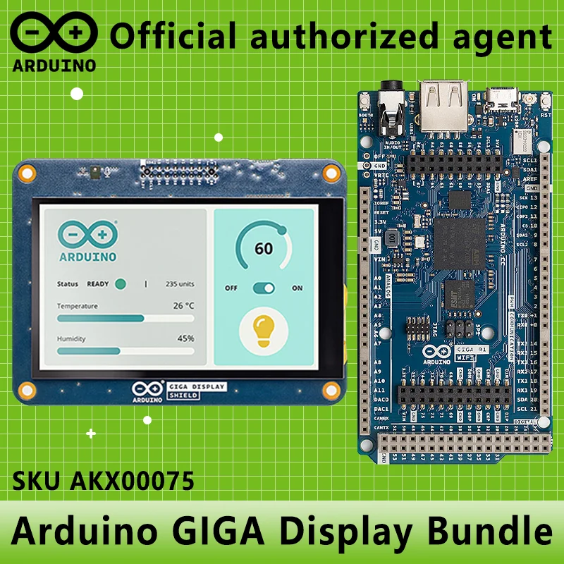 Arduino GIGA Display Bundle AKX00075 Shield GIGA R1 WIFI ASX00039 ...