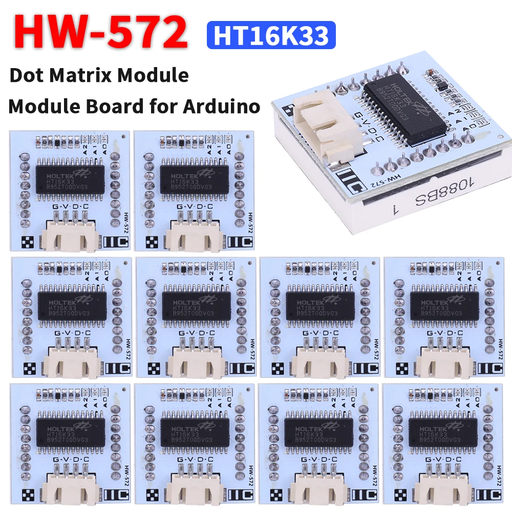 HT16K33-Dot-Matrix-LED-Display-Module-I2C-LED-Matrix-Display-Module-Board-1088AS-Monochrome ...