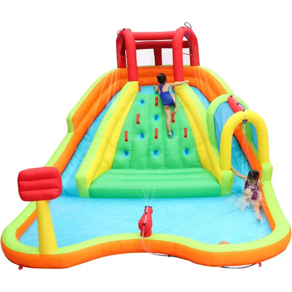 Inflatable-Water-Slide-Adventure-Park-Game-Center-with-Arched-Gun-Spray ...