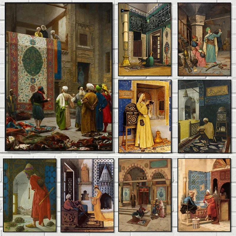 Classic-Arabs-Living-Landscape-Poster-Famous-Artwork-Vintage-Islamic ...