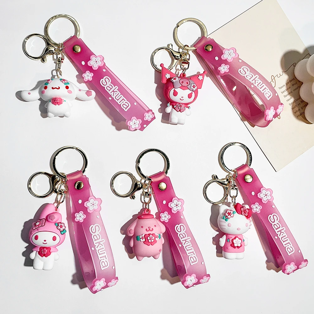 Sanrio-Hello-Kitty-Keychain-Cute-Cinnamoroll-Kuromi-Keyrings-My-Melody ...