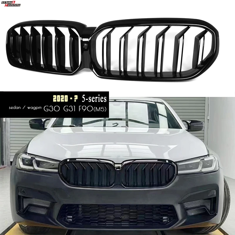 Piano Black Front Bumper Radiator Kidney Grille For BMW M5 G30 G31 F90 ...