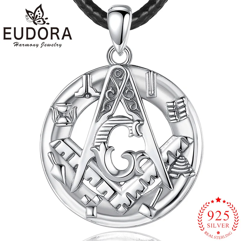 Eudora-925-prata-esterlina-freemason-masonic-pingente-guardi-o-rune ...