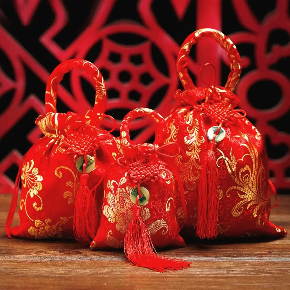 Canvas-Festive-Flower-Drawstring-Bag-Chinese-Knot-Tassel-Sugar-Bag ...