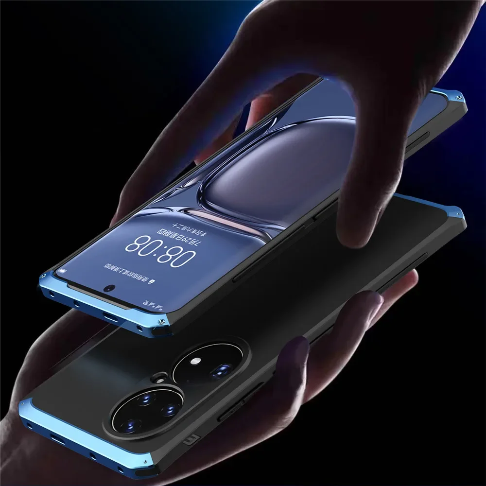 Shockproof Metal Armor Case For Huawei P50 Pro Case Luxury Aluminum ...