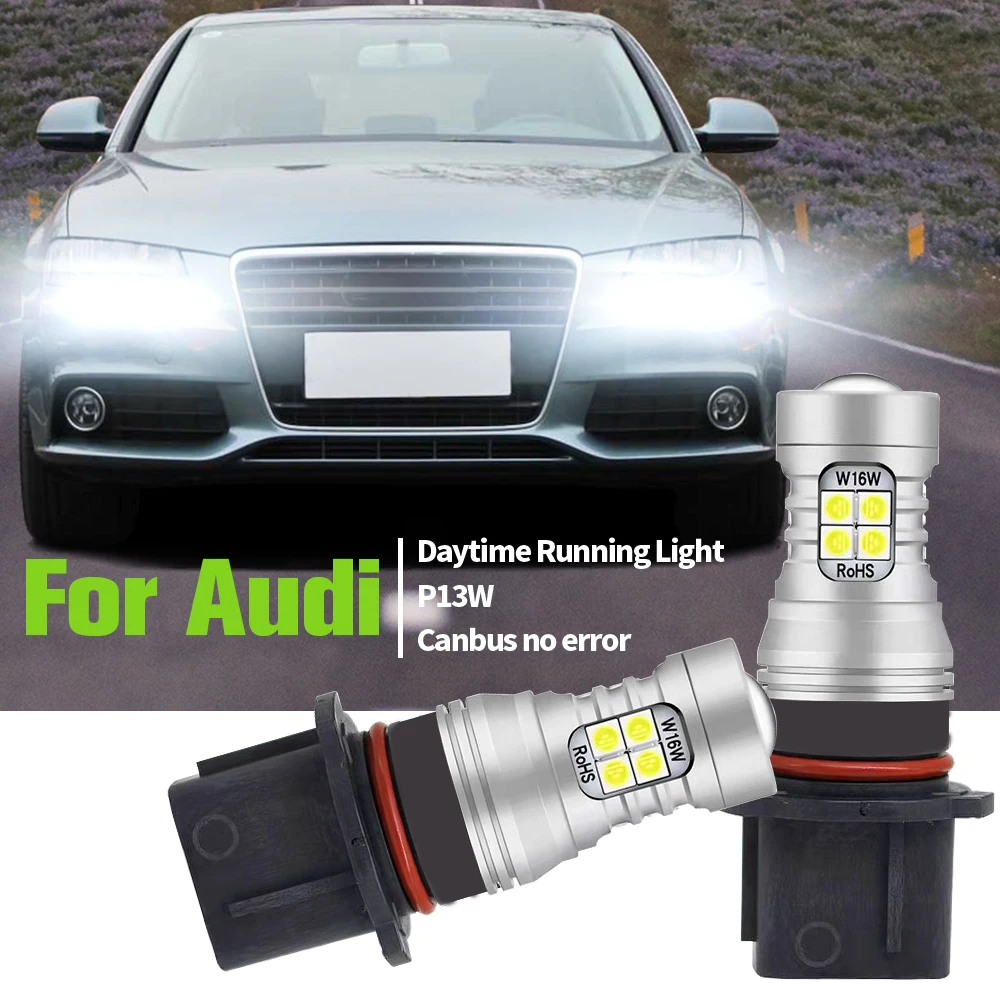 2pcs LED Daytime Running Light P13W Canbus DRL Bulb Lamp For Audi Q5 8R ...