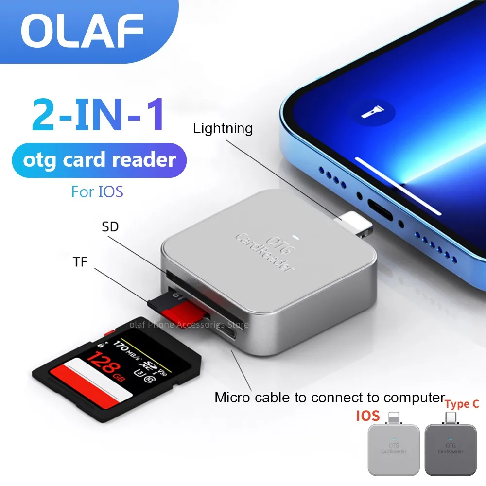 Olaf-Type-C-Lightning-Card-Reader-2-in1-SD-TF-Card-Reader-Micro ...