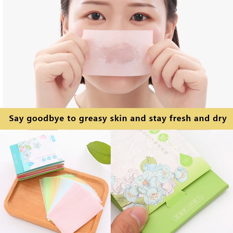 100Pcs/box Face Oil Protable Blotting Paper Matting Face Wipes Face ...