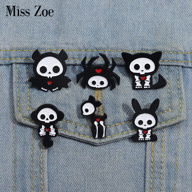 Heart Little Devil Enamel Pins Custom Cute Demon Brooches Lapel Badges ...