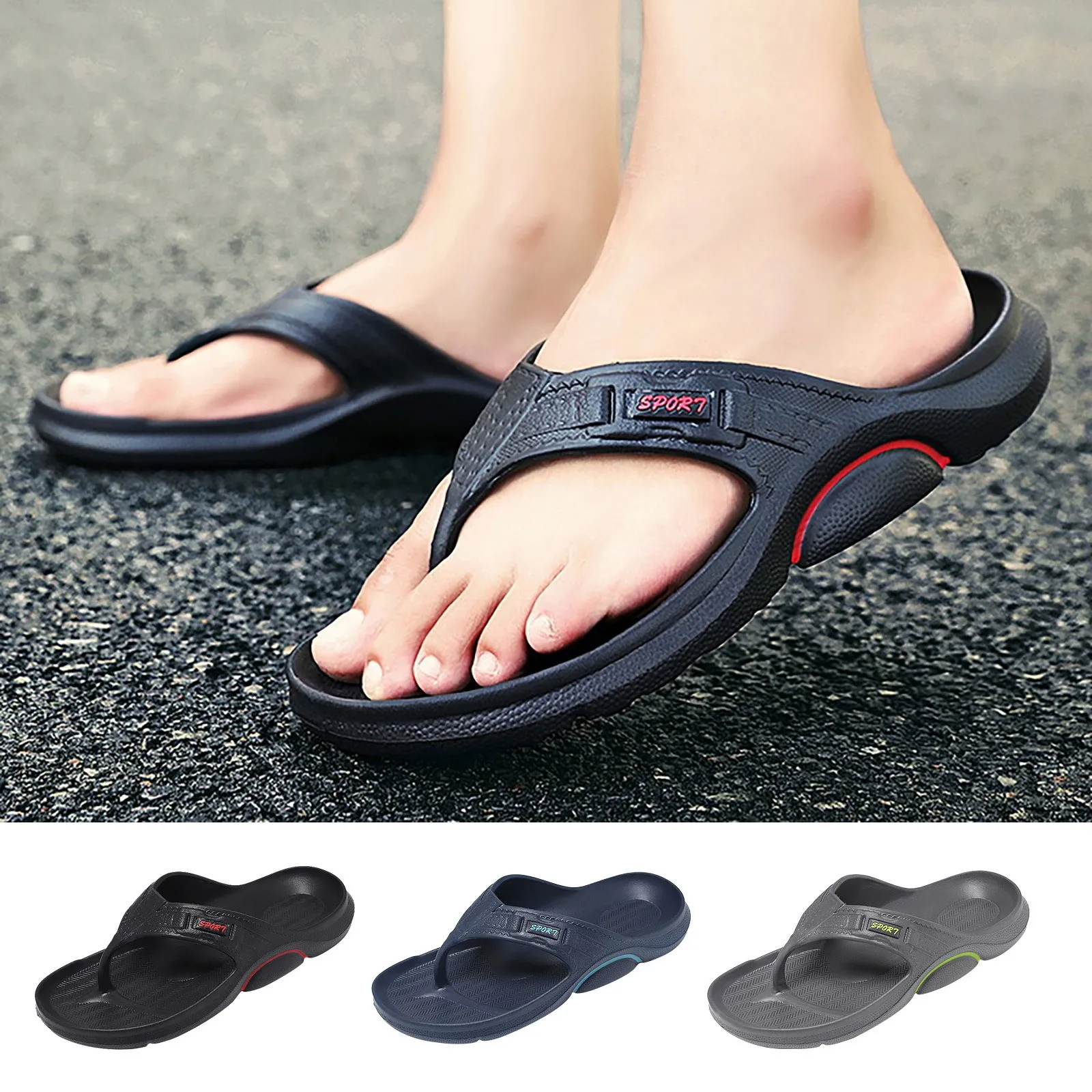 High Quality Non slip Flip Flops Men Summer Beach Slippers Men Fashion ...