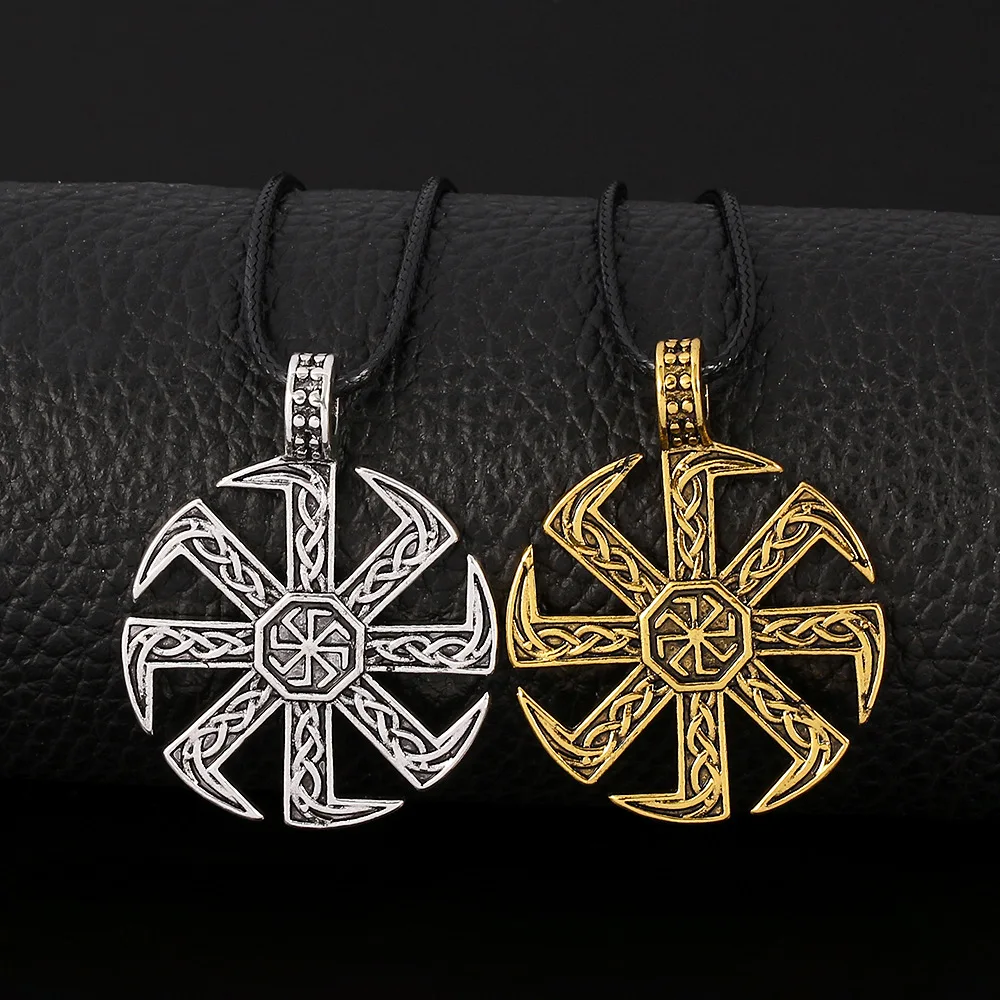 YILUOCD-Slavic-Amulet-Necklace-for-Men-Slavic-Kolovrat-Symbols-Pagan-Sun-Wheel-Chain-Pendants ...